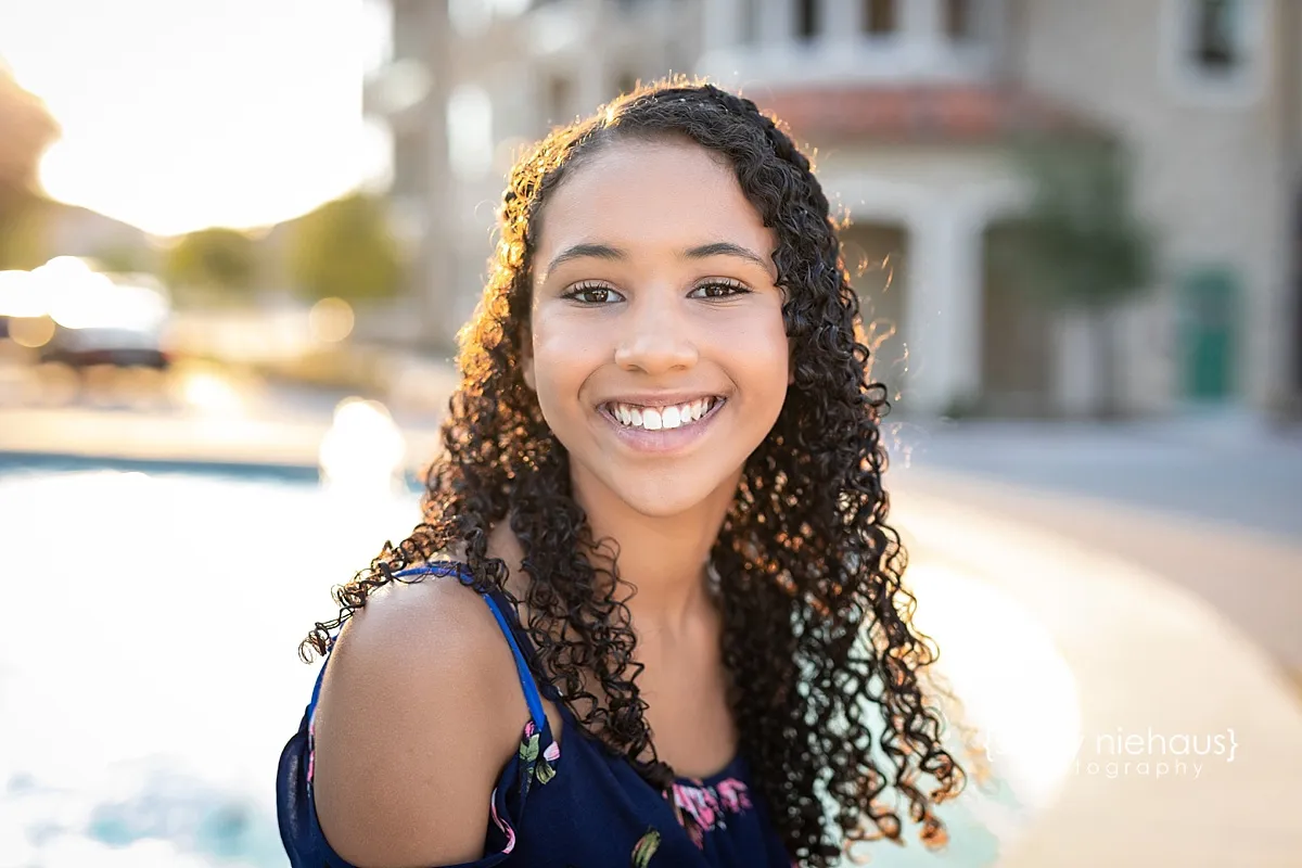 Tween-photography-session-with-african-american-girl-in-blue-floral ...